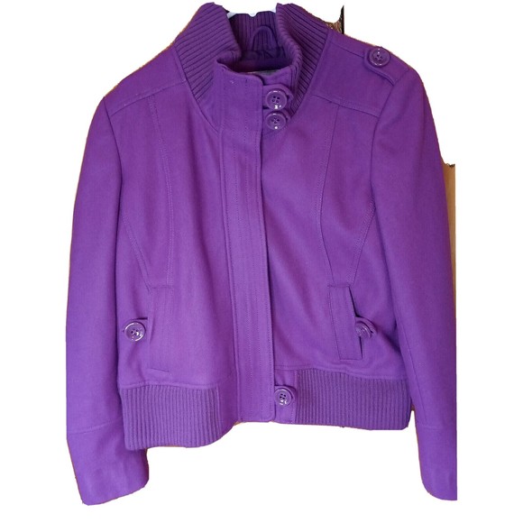 Route 66 | Jackets & Coats | Route 66 Purple Wool Blend Overcoat Jacket ...